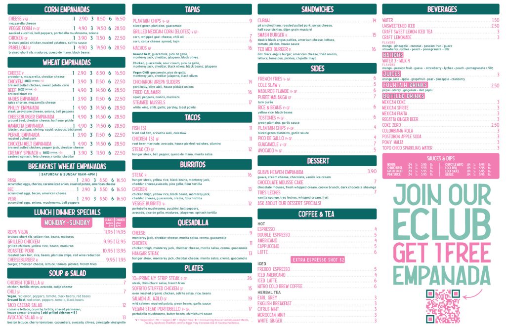 Takeout Menu – Empanada Loca